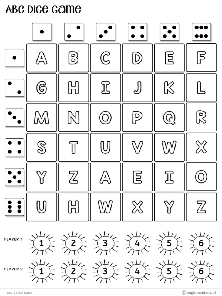 Grammar Games Abc Dice | PDF