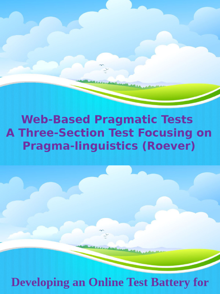 Web-based Test (Roever) | PDF | English As A Second Or Foreign Language ...