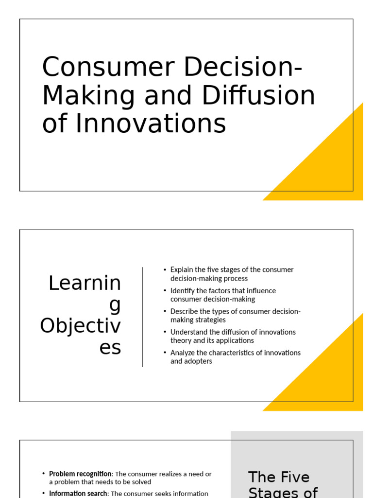 Consumer Decision-Making & Innovation Diffusion | PDF | Decision Making | Innovation