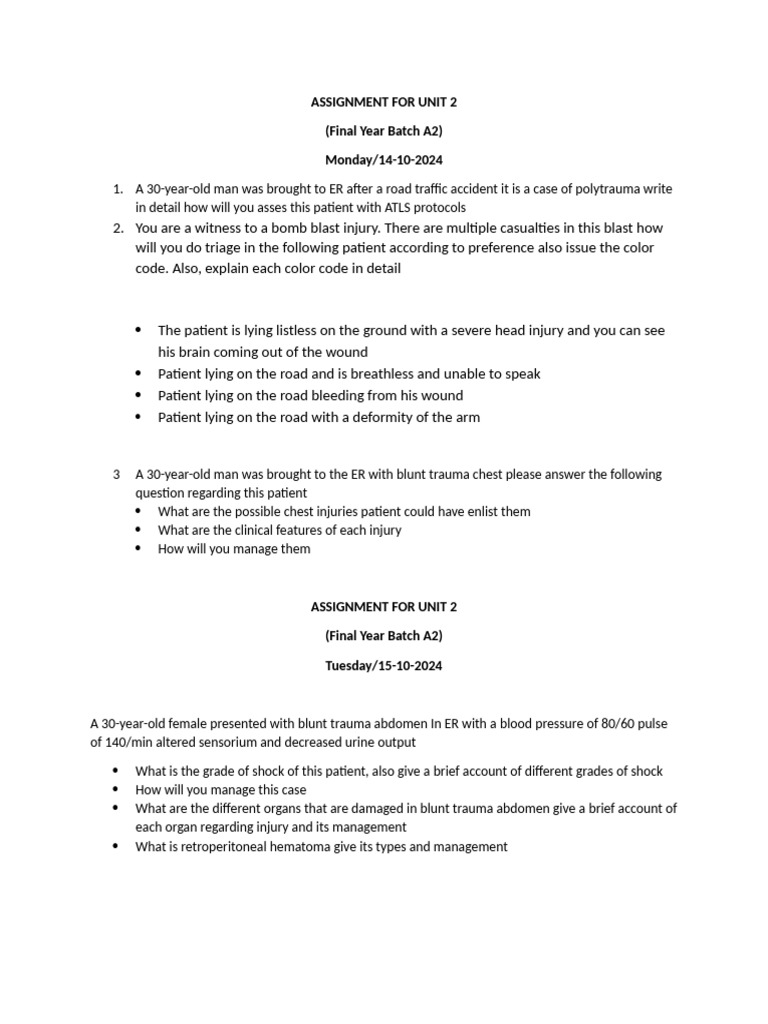 Assignment For Surgical Unit 2 | PDF | Diseases And Disorders ...