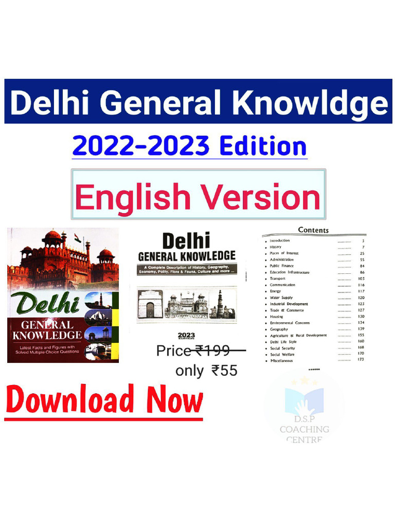 Delhi General Knowledge 2022 2023 Edition in English Language | PDF