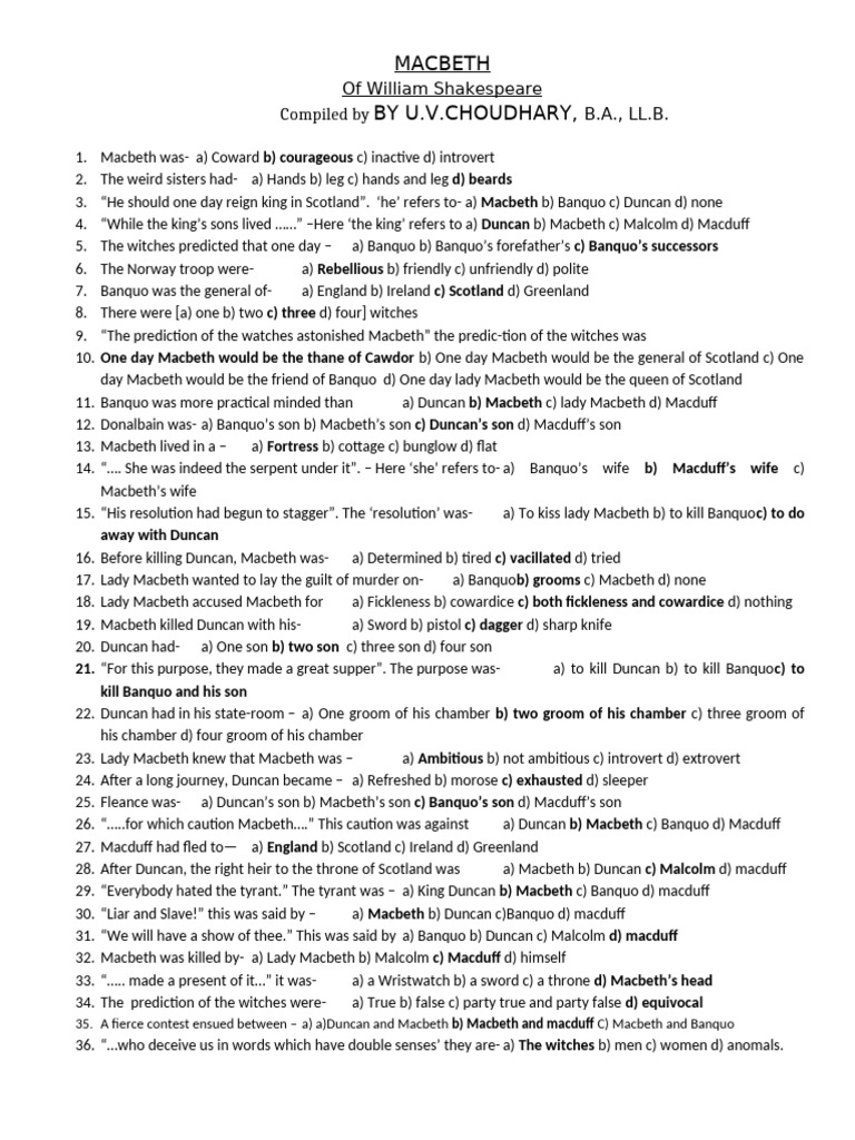 Macbeth | PDF | Macbeth | Shakespearean Characters