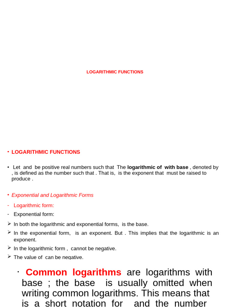 Logarithmic Functions 1 | PDF | Logarithm | Exponentiation