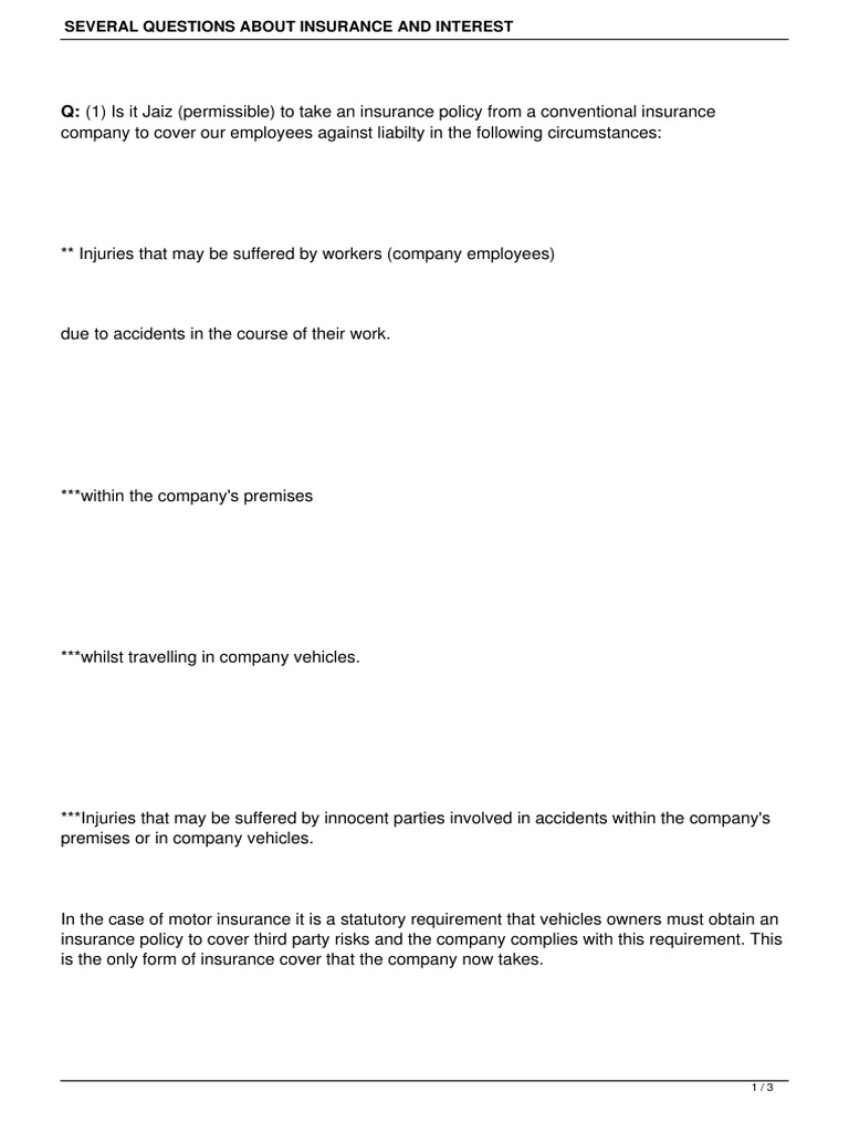 Several Questions About Insurance and Interest | PDF | Insurance | Interest