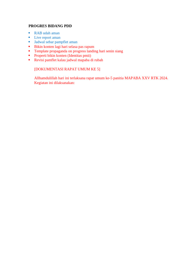 Progres Bidang Pdd | PDF