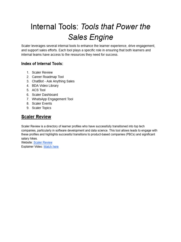 Internal Tools (Module) | PDF | Learning | Software Development