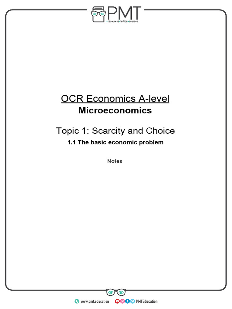 A) The Basic Economic Problem | PDF | Economics | Factors Of Production