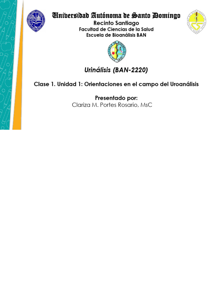 Clase 1 Unidad 1 Introduccion Al Uroanalisis | PDF | Medicina