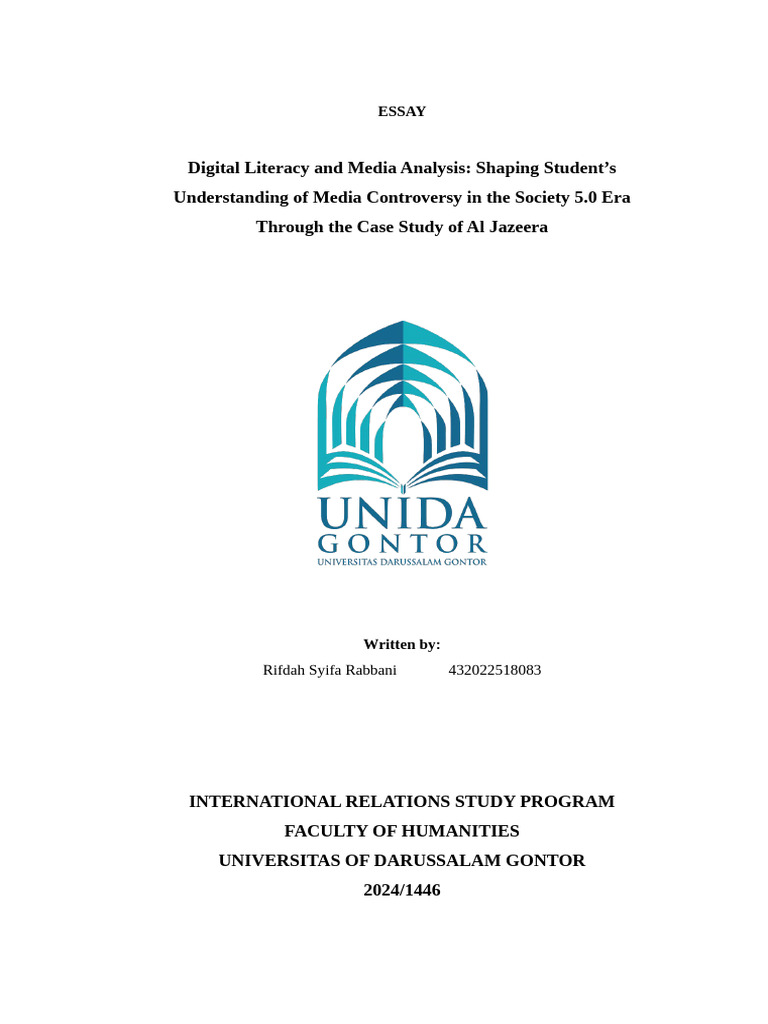 Digital Literacy and Media Analysis Shaping Student's Understanding of ...