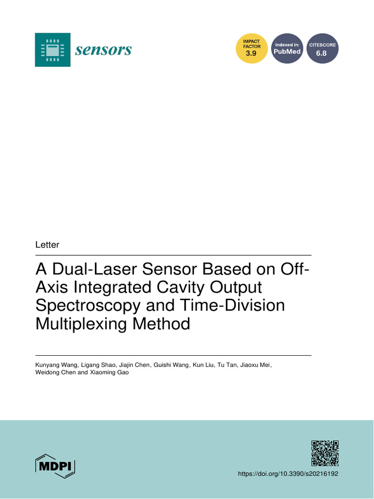 A Dual-Laser Sensor Based On Off-Axis Integrated Cavity Output Spectroscopy and Time-Division ...