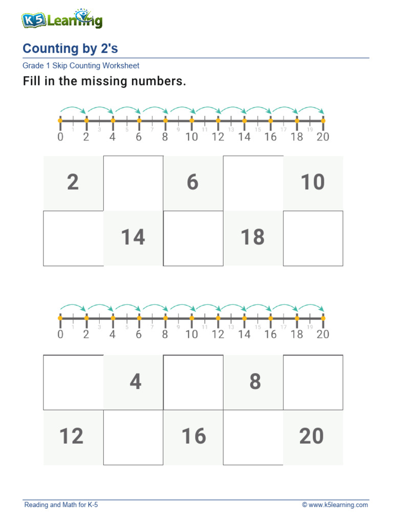 Grade 1 Counting by Twos B | PDF