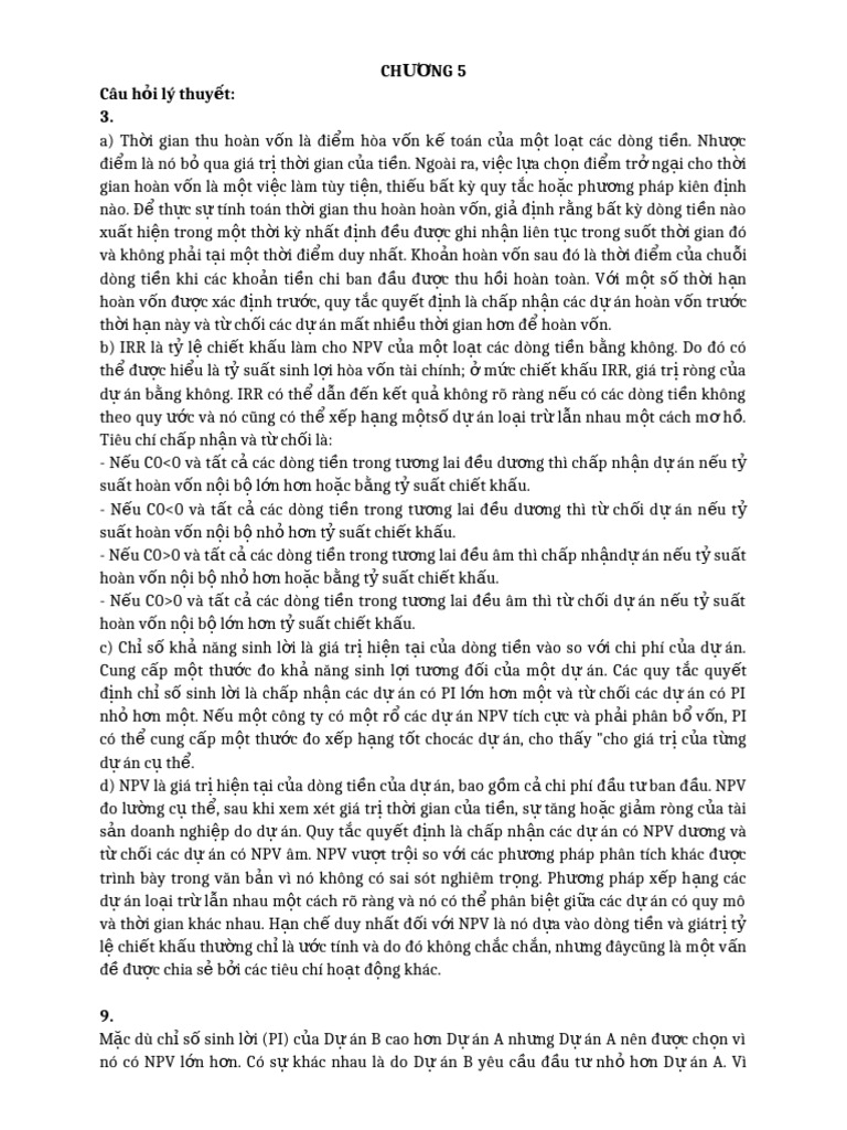 Cau Hoi Ly Thuyet Va Bai Tap C5 - TCDN | PDF