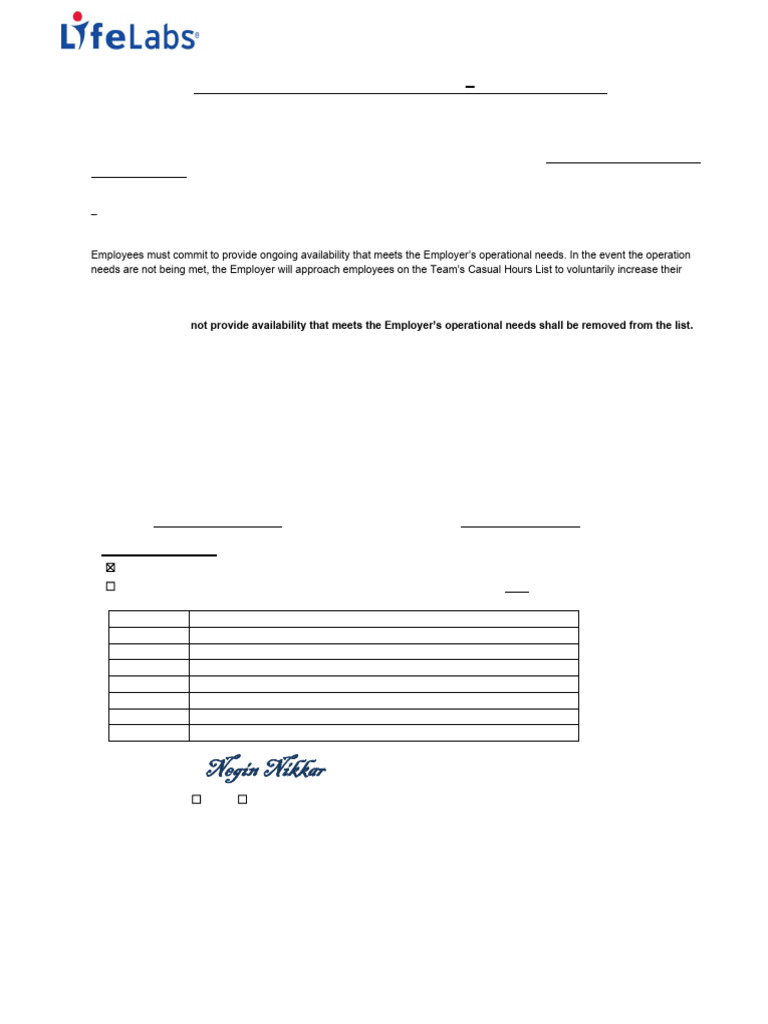 Casual - Availability Requirement Form 2021 | PDF | Career & Growth