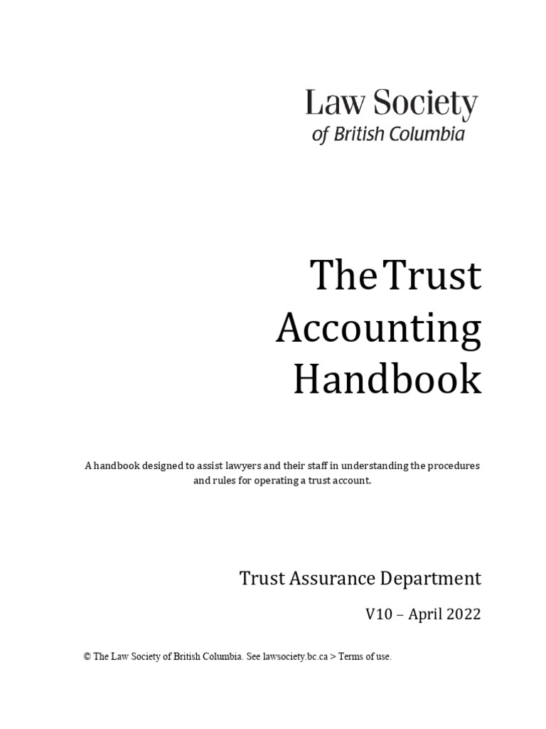 Trust Accounting Handbook for Lawyers | PDF | Cheque | Banks