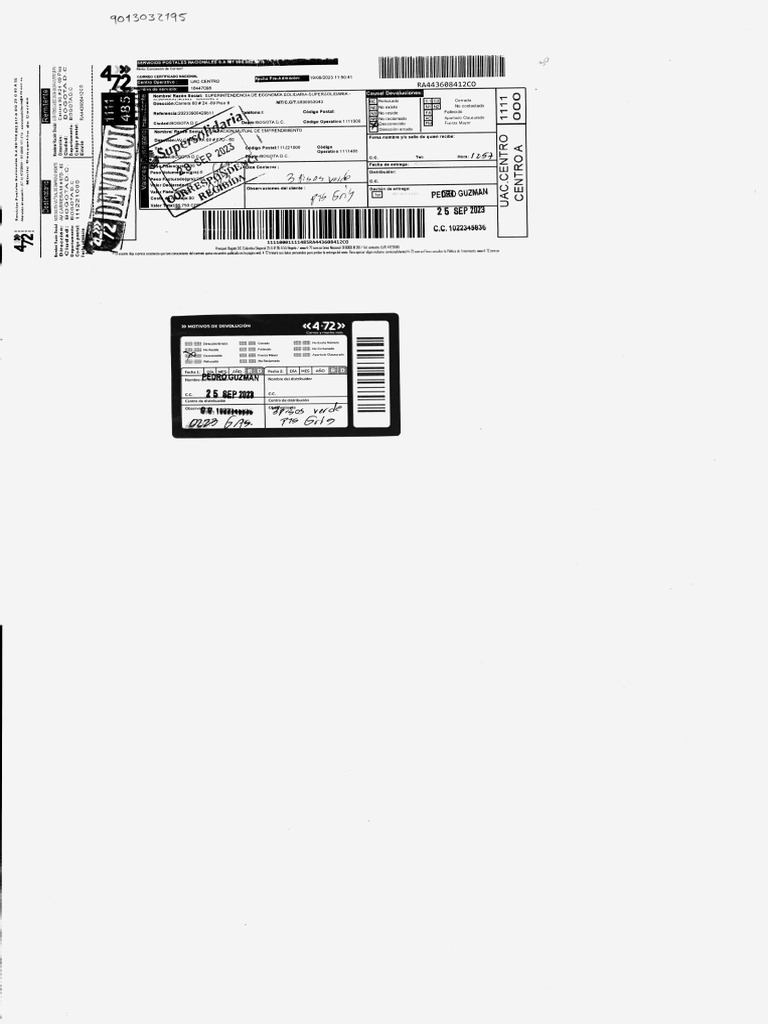 Devolucion 20233900429811 RA443608412CO Devolucion | PDF | Documento de identidad | Gobierno