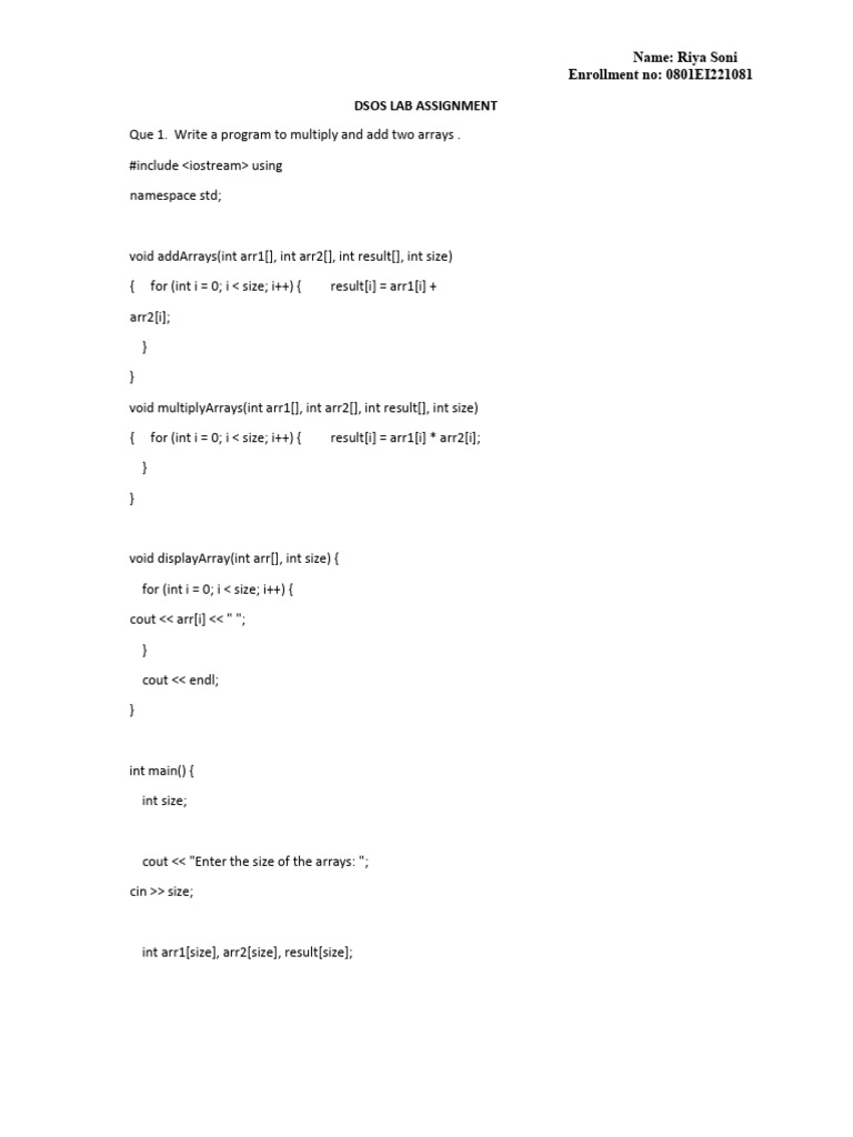 Riya Assignment | PDF | Queue (Abstract Data Type) | Computer Data