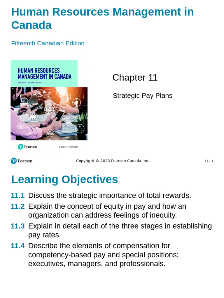 HRM in Canada ch-11-PPT Strategic Pay Plans | PDF | Employment | Salary