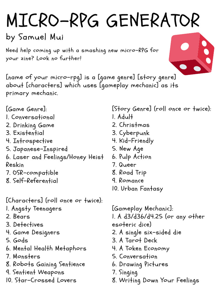 Micro-Rpg Generator | PDF
