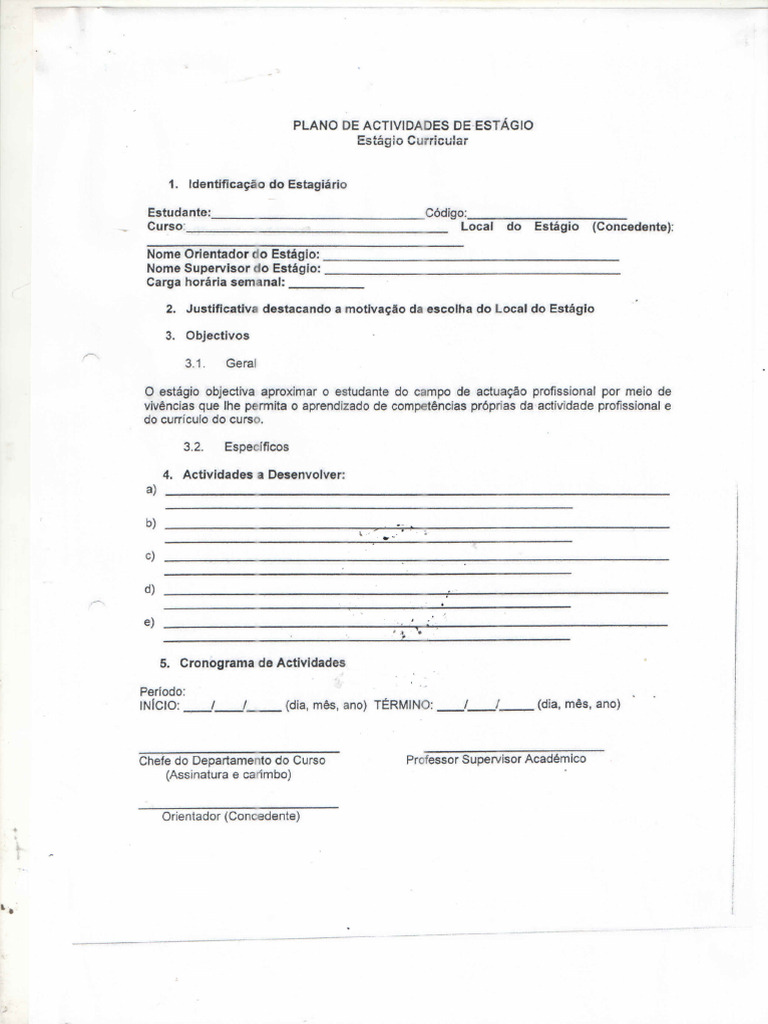Plano de Estagio | PDF