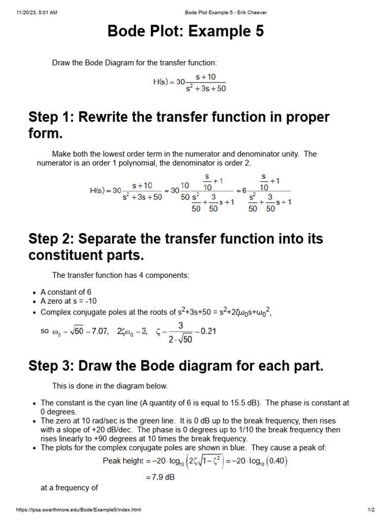 Bode Plot Analysis for Transfer Function | PDF | Teaching Methods & Materials | Technology ...