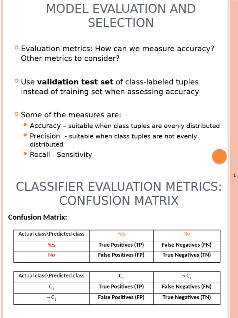 Lecture 11 Model Evaluation | PDF | Sensitivity And Specificity | Accuracy And Precision