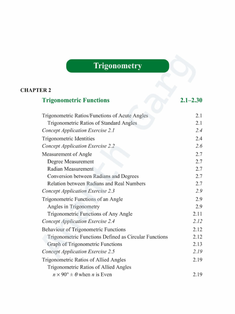 Trigonometric Functions Chapter | PDF