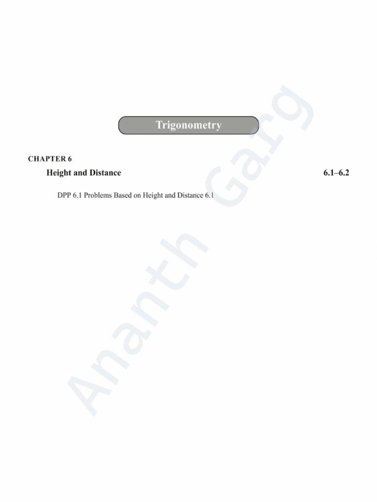 Height and Distance DPP | PDF