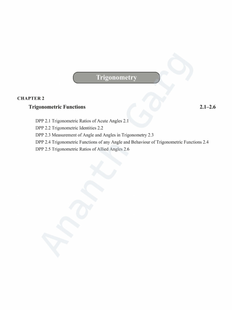 Trigonometric Functions DPP | PDF