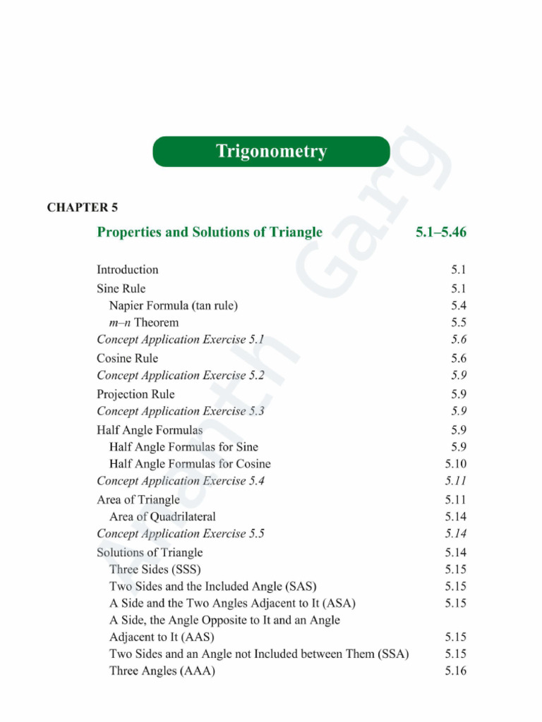 Properties and Solutions of Triangle Chapter | PDF