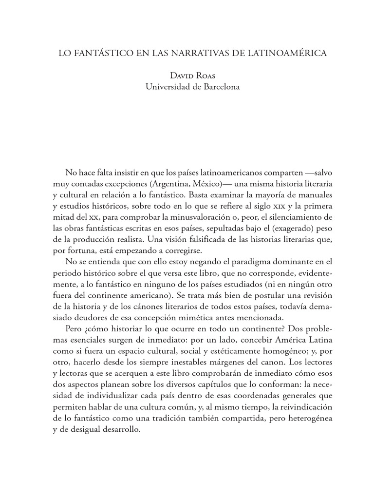 Lo fantástico en la literatura latinoamericana | PDF | Fantasía ...