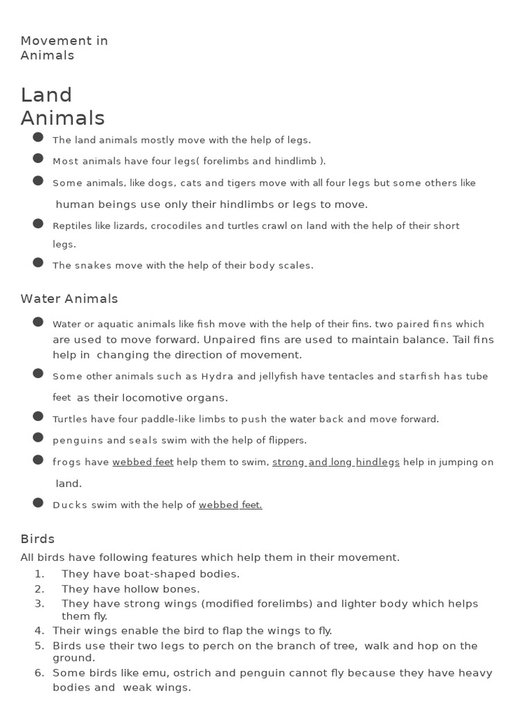 Movement in Animals 2 | PDF