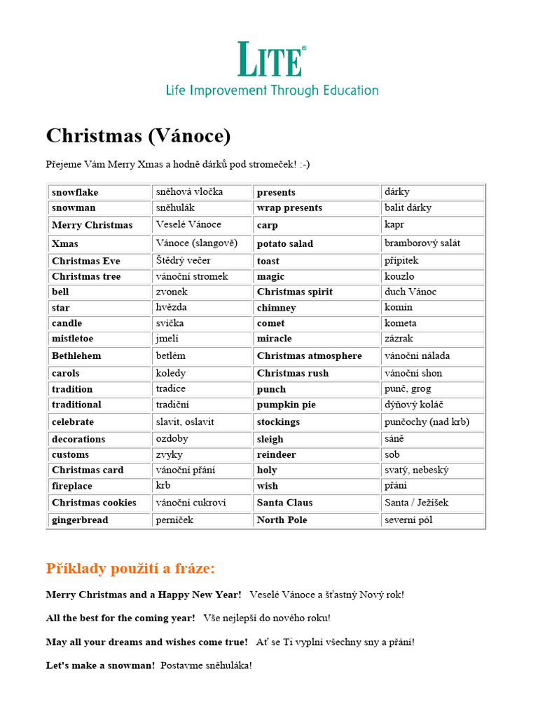 Slovicka Ke Stazeni Christmas | PDF