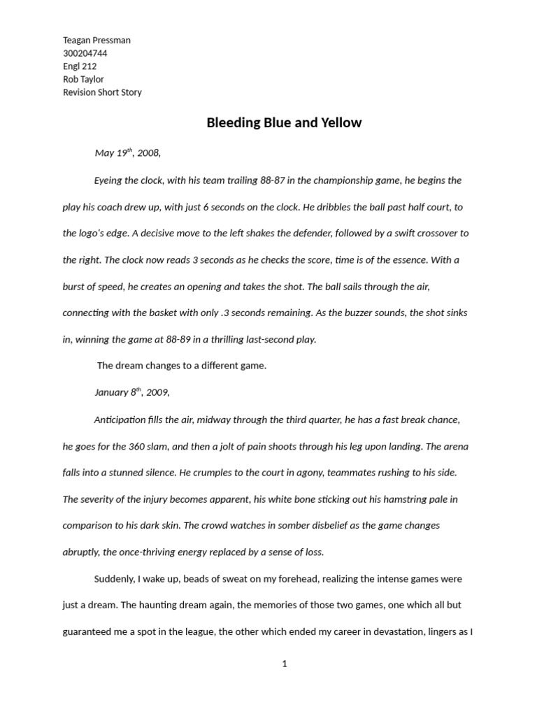 Short Story Engl 212 Basketball Revisions Part 2 | PDF | Sports