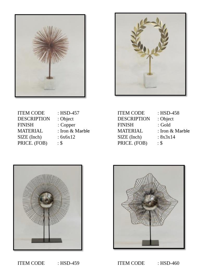 New Range of Object - HSD | PDF | Brass | Chemical Substances