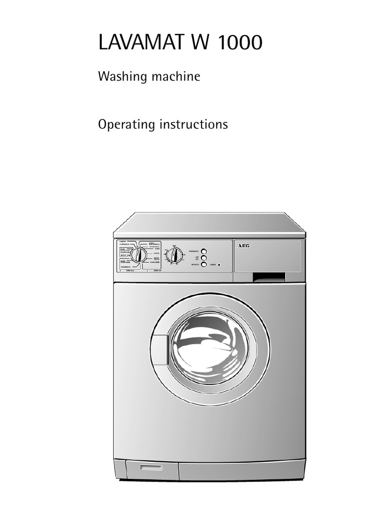 Lavamat w1000 User Manual | PDF | Washing Machine