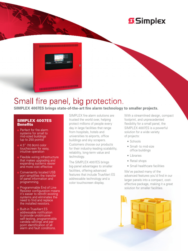 Simplex 4007ES Panel Brochure | PDF | Touchscreen | Computing