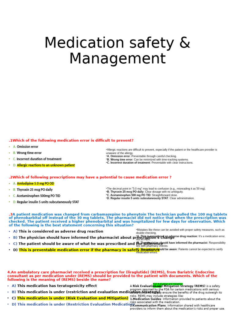 6.Medication safety & Management | PDF | Pharmacy | Medical Prescription