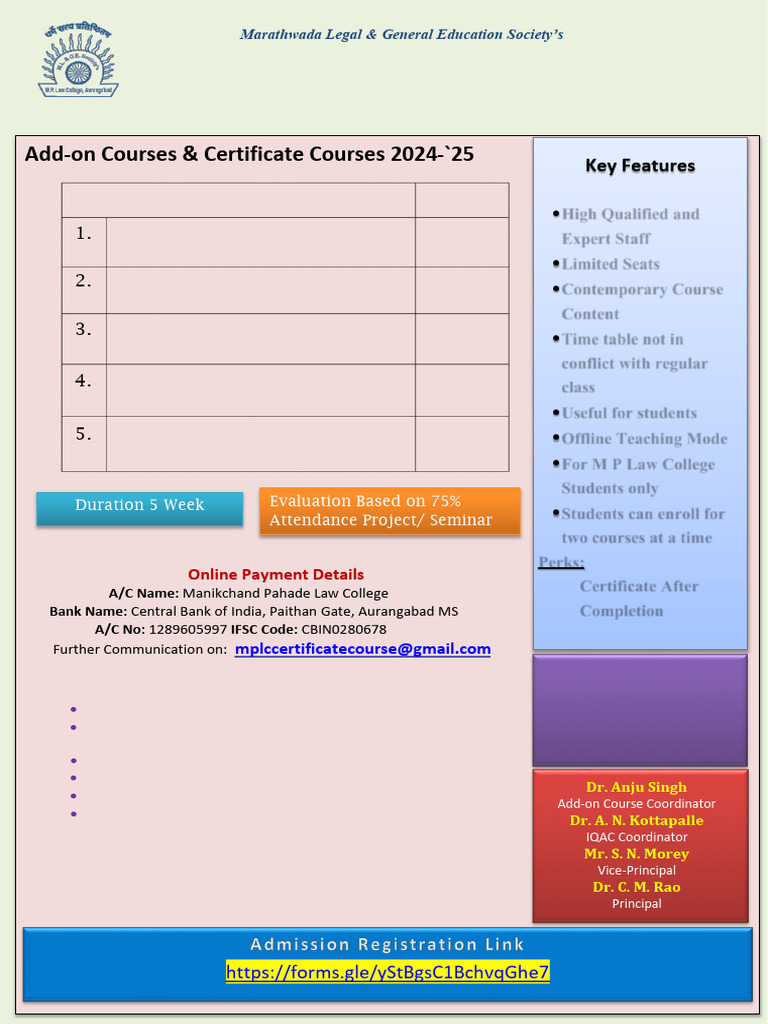Flyer of Add On Course 2024-25 | PDF