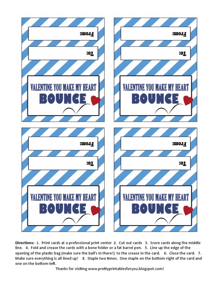 You Make My Heart Bounce Valentine Card | PDF