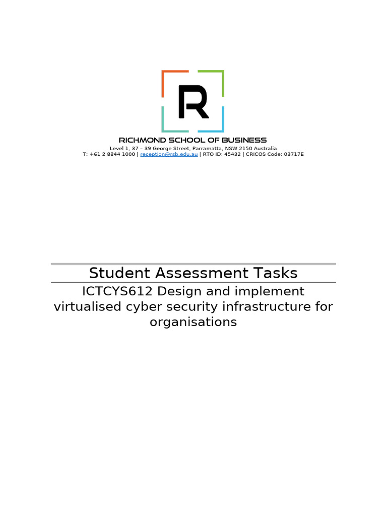ICTCYS612 Student Assessment Tasks | PDF | Computer Security | Security