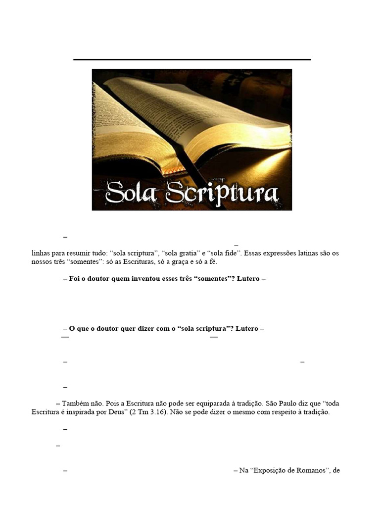 Sola Scriptura Martinho Lutero | PDF | Martinho Lutero | Sola scriptura