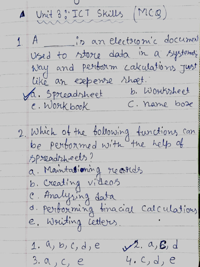 EMP Skills Unit 3. IMP Questions | PDF