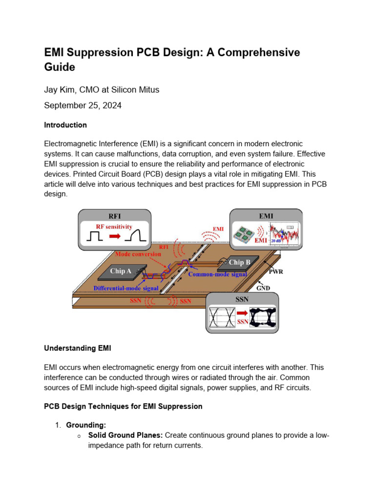 EMI Suppression Techniques for PCB Design | PDF | Electromagnetic ...