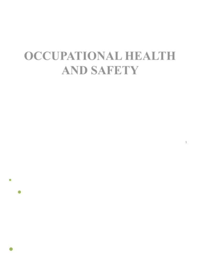 7. Occupational health | PDF | Occupational Safety And Health | Hazards