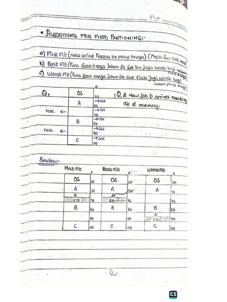 First,Best,Worst Fit | PDF
