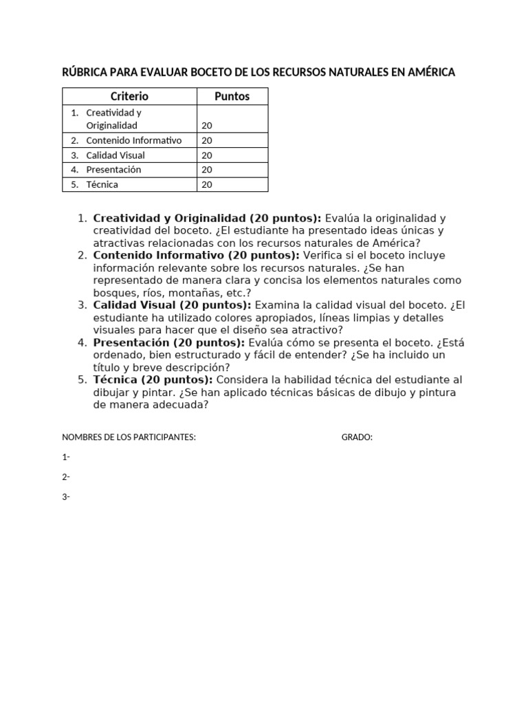 Rúbrica Para Boceto | PDF