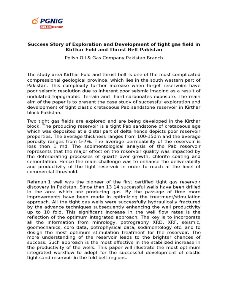 Success Story of Exploration and Development of Tight Gas Field in ...