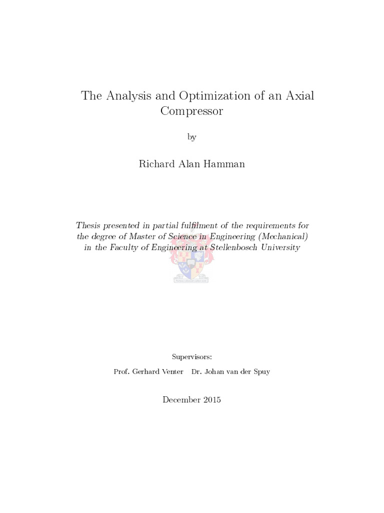 The Analysis and Optimization of An Axial Compressor | PDF | Turbine | Mechanical Engineering