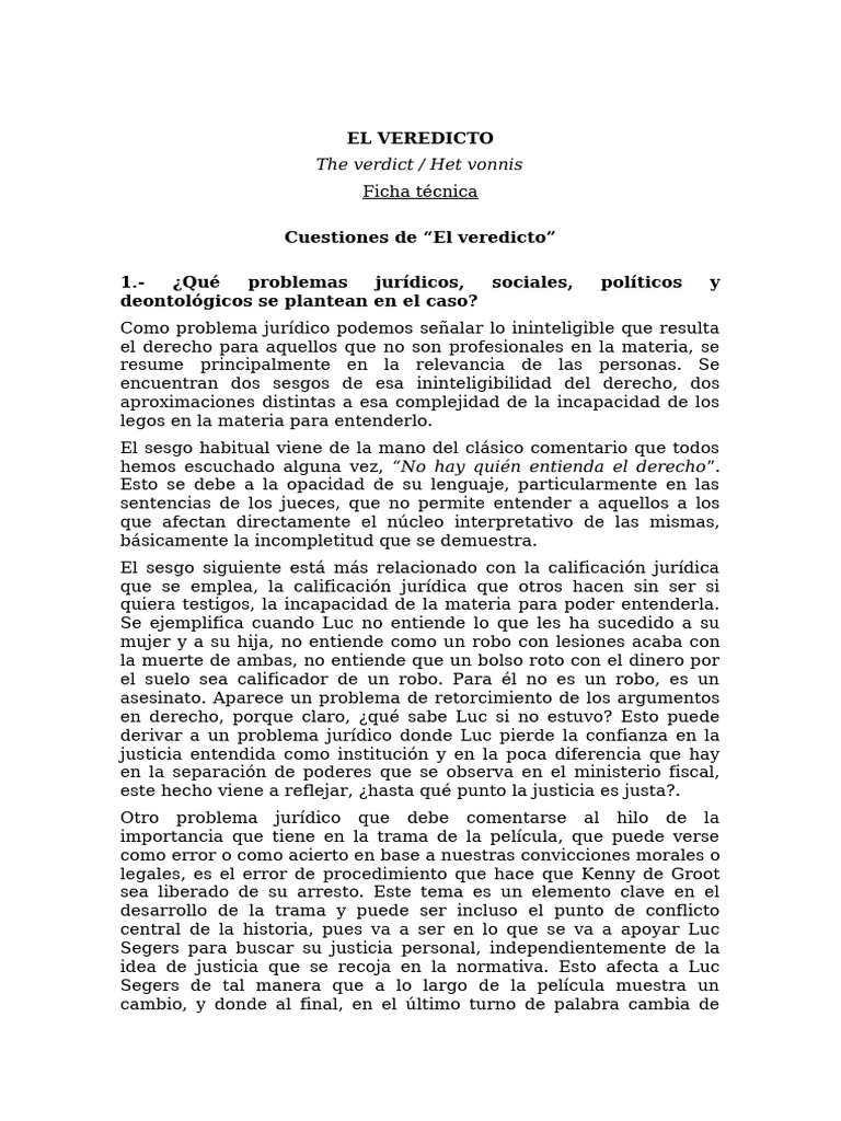 El Veredicto - Practica | PDF | Castigos | Abogado