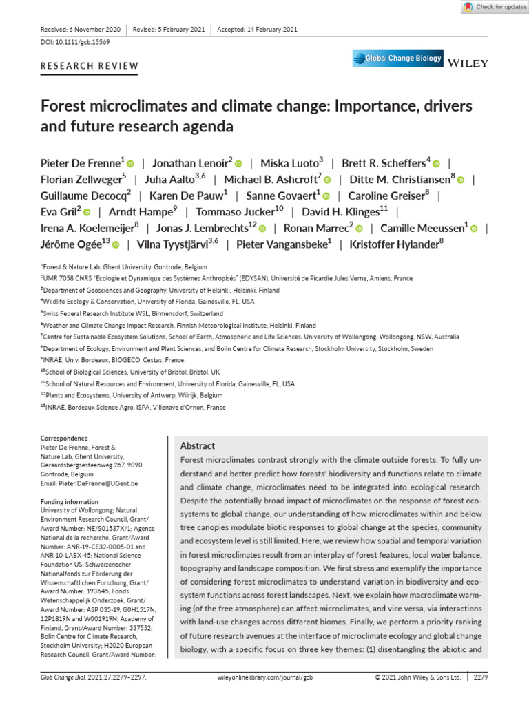 Defrenne 2021 | PDF | Forests | Canopy (Biology)